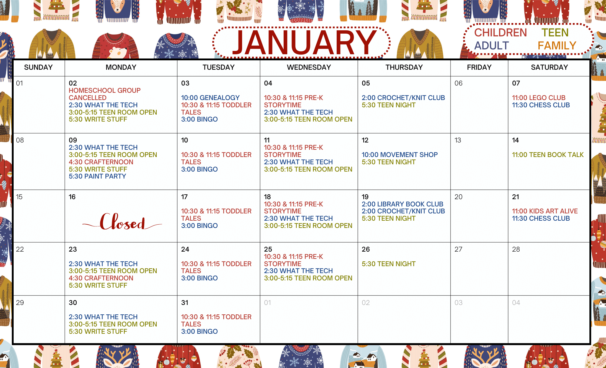 Hendersonville Public Library: Calendar